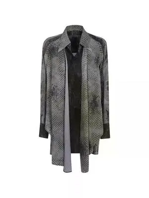 ZIGGY CHEN Abstract Print Layered Shirt