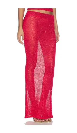 Superdown Miranda Maxi Skirt In Red