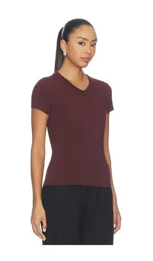 Veronica Beard Devin V-neck Tee In Brown