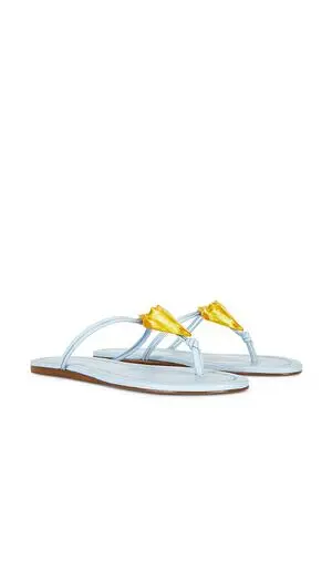 Farm Rio Shell Flat Sandal In Metallic Gold