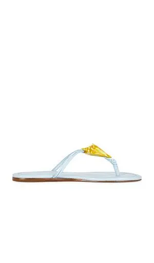 Farm Rio Shell Flat Sandal In Metallic Gold