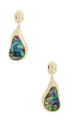 Ettika Abalone Hidden Gem Dangle Earrings - Gold