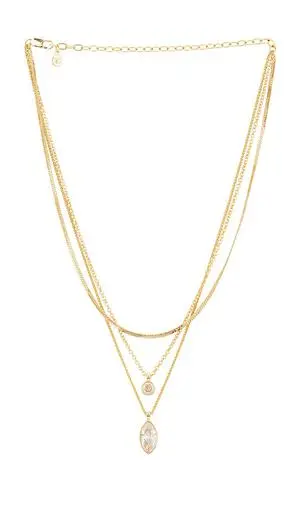 Ettika Classic Multi Stone Pendant In Metallic - Gold