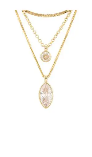 Ettika Classic Multi Stone Pendant In Metallic