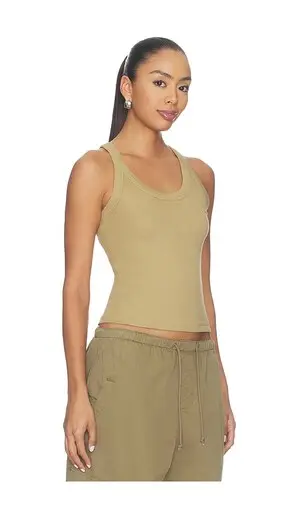 Rag & Bone The Essential Rib Wide String Tank In Brown