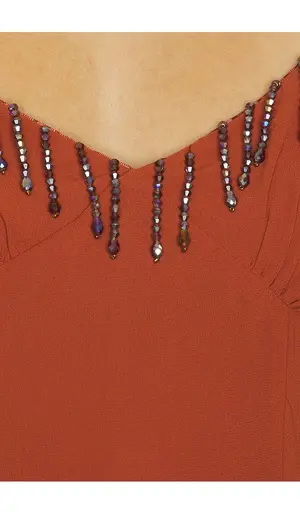MORE TO COME Beaded Mini Dress