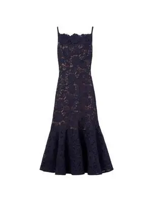 SELF-PORTRAIT Spiral Lace Midi Dress