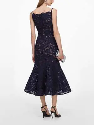 SELF-PORTRAIT Spiral Lace Midi Dress