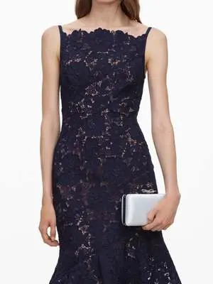 SELF-PORTRAIT Spiral Lace Midi Dress