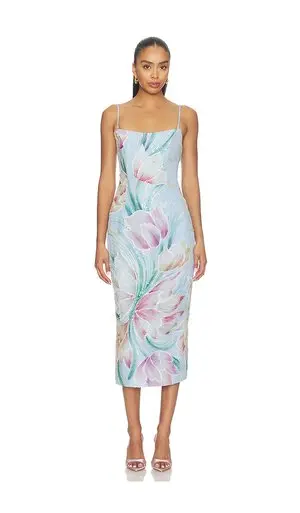 ELLIATT Priselle Strapless Midi Dress In Multi