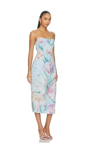 ELLIATT Priselle Strapless Midi Dress In Multi