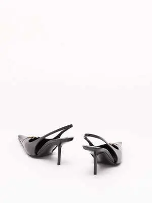 Saint Laurent Babylone Slingback Pumps With Gold Tone Detailing - Multicolor