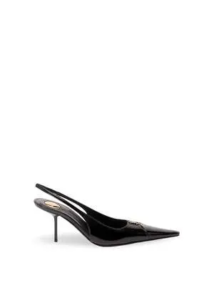 Saint Laurent Babylone Slingback Pumps With Gold Tone Detailing - Multicolor