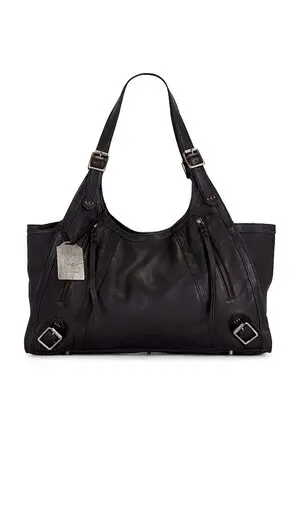 Free People Asher Leather Tote Bag - Black