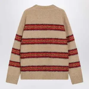 Dries Van Noten Beige Striped Wool-blend Sweater