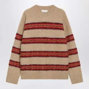 Dries Van Noten Striped Wool-blend Sweater - Cream