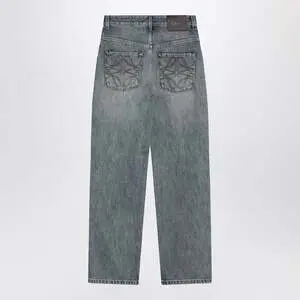Loewe Anagram Embroidered Washed Cotton Denim Jeans