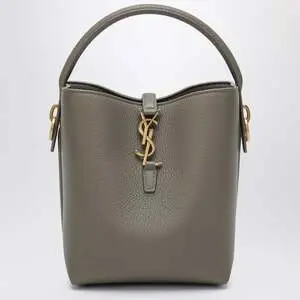 Saint Laurent Le 37 Bucket Bag In Grained Leather - Cream