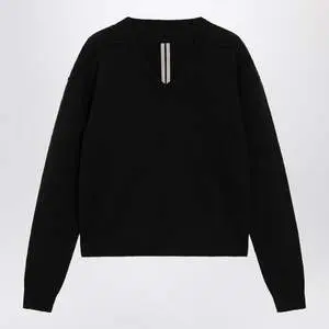 Rick Owens V-neck Sweater In Wool And Cashmere - Black