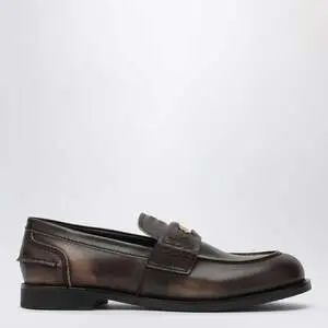 Miu Miu Vintage-effect Leather Loafers - Brown
