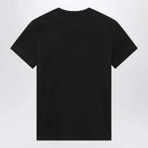 Moncler Cotton T-shirt With Embroidered Logo - Black