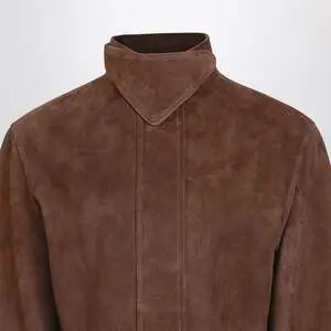 Alaïa Peplum Suede Jacket In Chocolate Goat Leather - Brown