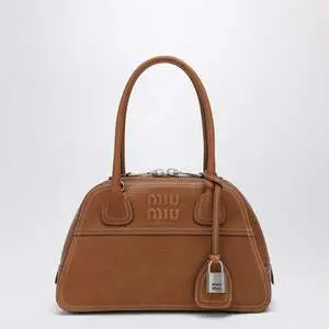 Miu Miu Caramel Vivant Small Nappa Leather Bag - Brown
