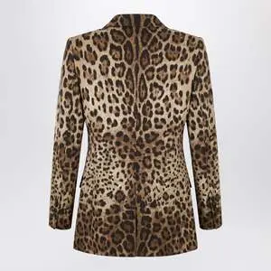 Dolce & Gabbana Leopard Print Double-breasted Wool Jacket