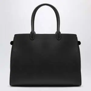 Prada Leather Tote Bag With Printed Logo - Black
