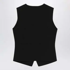 Max Mara Viscose Crepe Yarn Gilet - Black