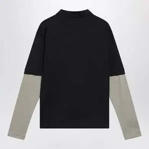 Miu Miu Cotton Jersey Polo Shirt With Layered Sleeves - Blue