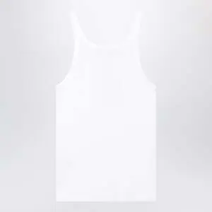 Dolce & Gabbana Ribbed Cotton Tank Top With Logo Patch