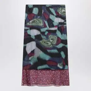 Dries Van Noten Silk Blend Printed Midi Skirt - Multicolor