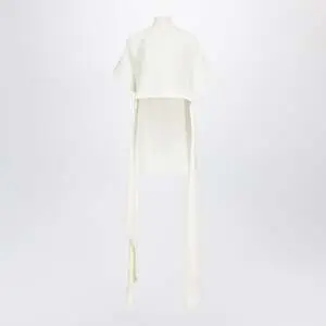 Alaïa Asymmetric Top In Cream Viscose Cady - White