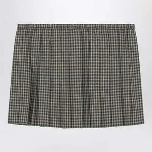 Miu Miu Checked Pleated Mini Skirt