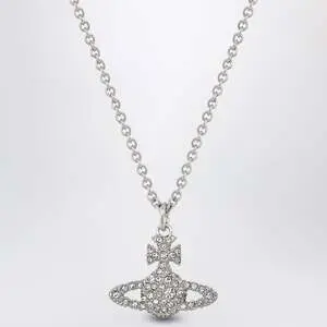 VIVIENNE WESTWOOD Grace Bas Relief Platinum Crystal Necklace