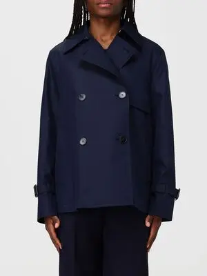 Max Mara Double Breasted Coat - Blue