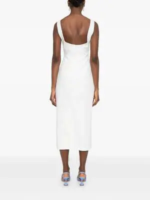 NISSA White Lace Embellished Evening Dress