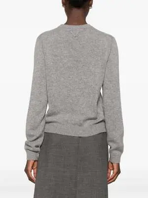 Prada Cashmere Sweater With Embellished Scarf Detail