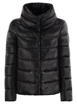 Herno Down Jacket With Ring Collar - Black