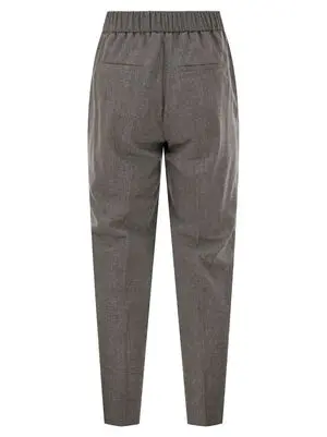 Peserico Virgin Wool And Cashmere Tapered Trousers - Gray