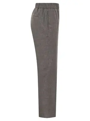 Peserico Virgin Wool And Cashmere Tapered Trousers - Gray