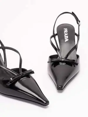 Prada Brushed Leather Slingback Pumps - Multicolor
