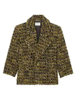 Saint Laurent Textured Wool Blazer - Multicolor