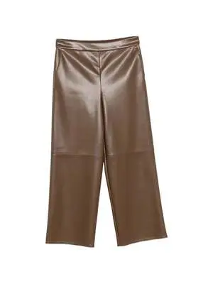 Max Mara Leather-look Cropped Pants - Multicolor