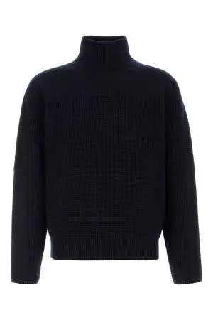 FERRAGAMO Navy Wool Sweater - Blue