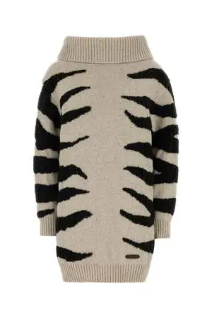 Moschino Sand Wool Blend Sweater Dress - Light Brown