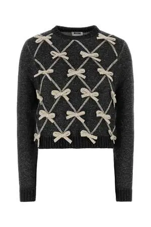 Moschino Charcoal Wool Blend Sweater - Grey