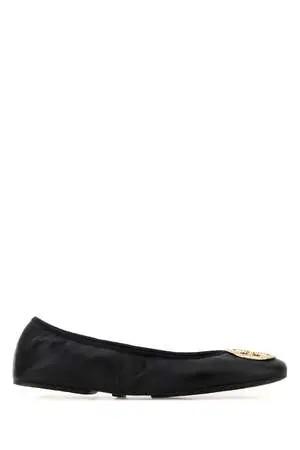 Tory Burch Leather Ballerinas - Black