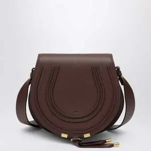 Chloé Marcie Saddle Bag In Grained Leather - Brown